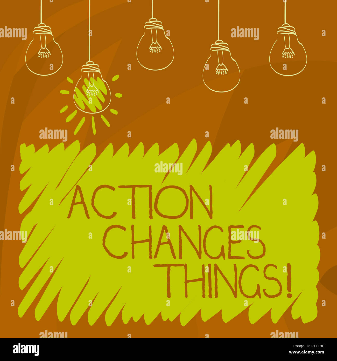 Conceptual hand writing showing Action Changes Things. Business photo ...