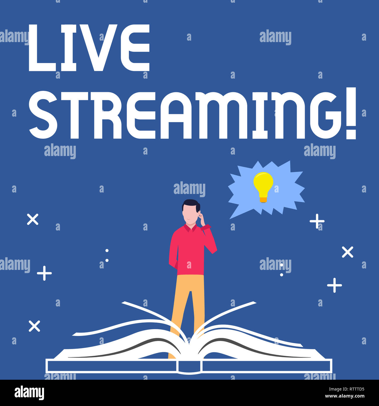 Handwriting text writing Live Streaming. Concept meaning Media realtime ...