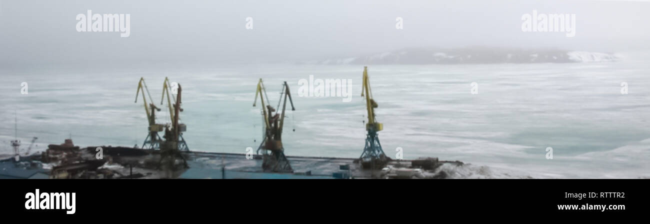 City of Bilibino in Chukotka, Russia. Northern Russian city in the far ...