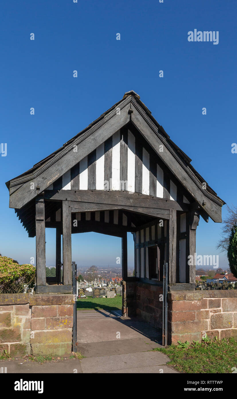 The hottest February on record - Timber-framed Lych Gate entrance to ...
