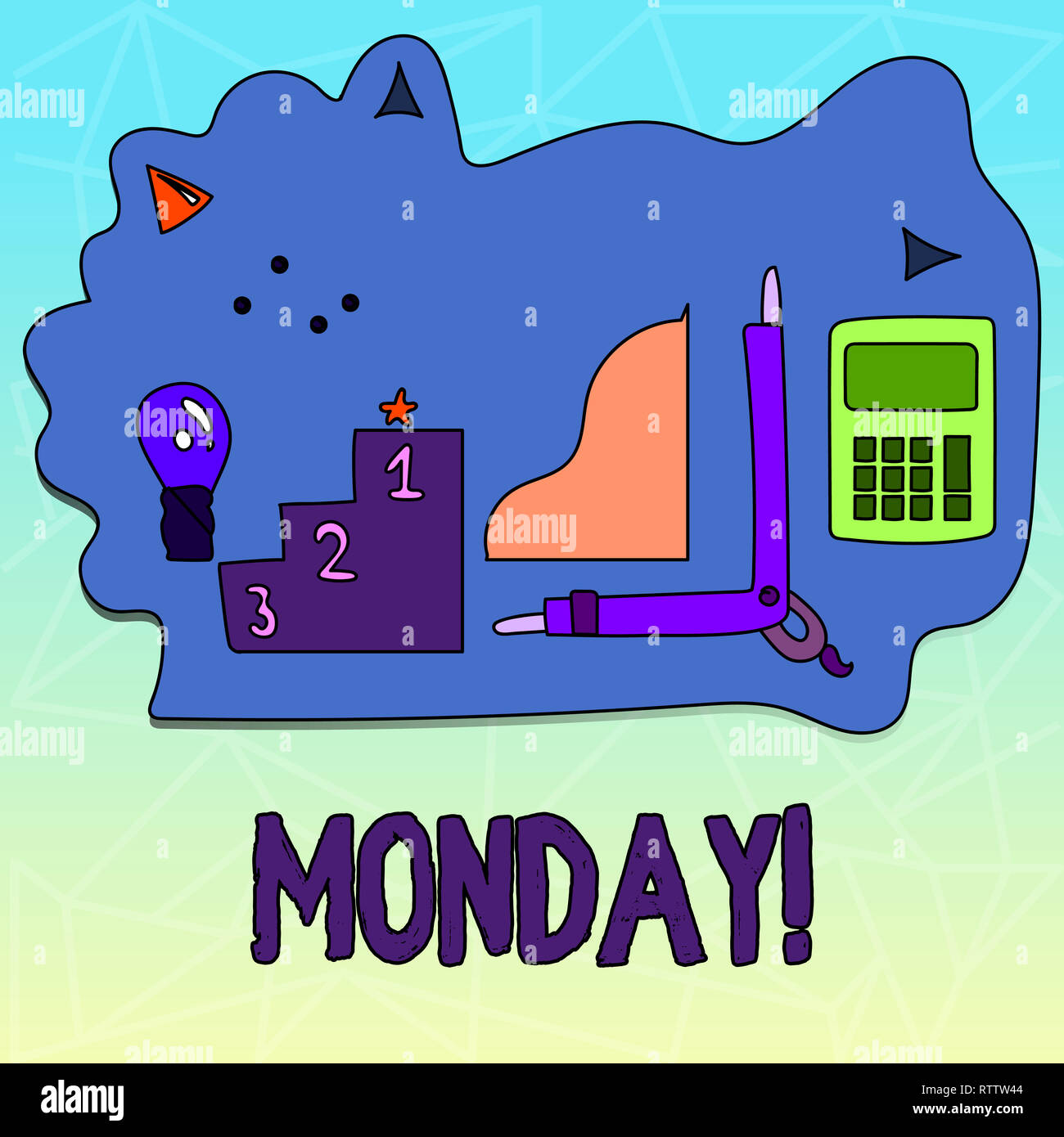 Text sign showing Monday. Conceptual photo First day of the week Back ...