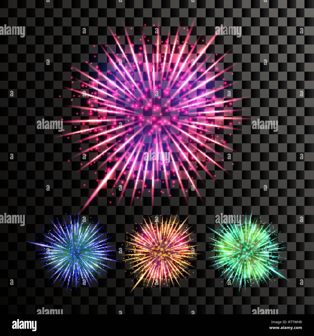 Firework Vector. Festive Explosion Light. Isolated On Transparent ...