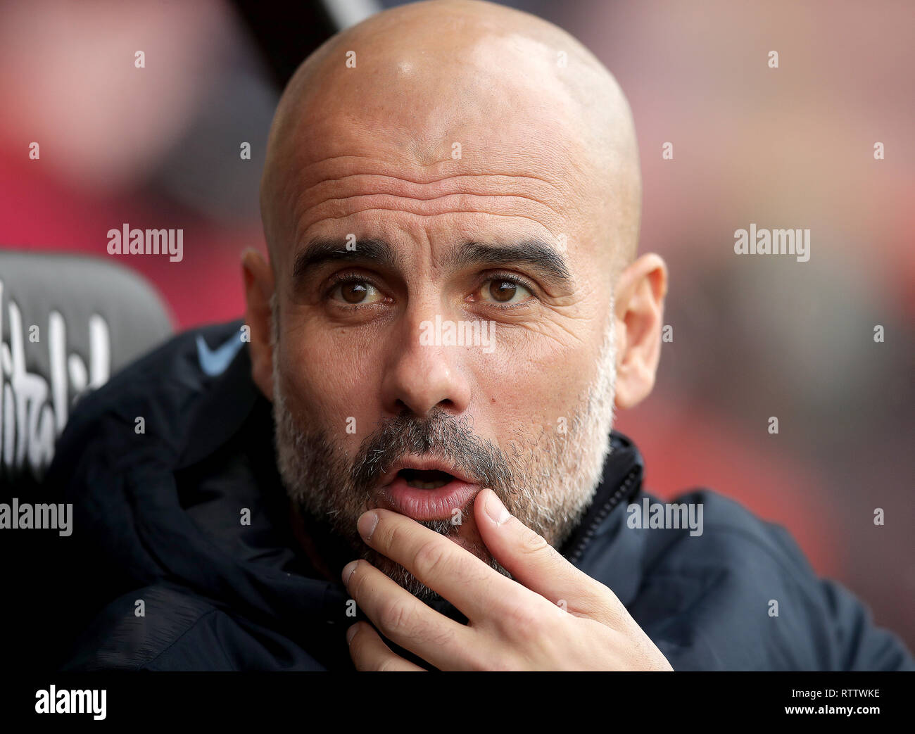 Manchester City manager Pep Guardiola before the Premier League match ...