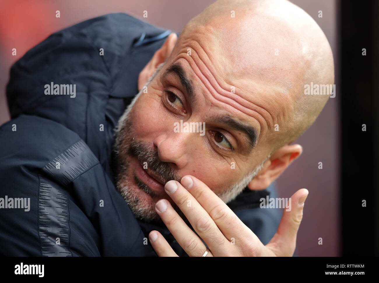 Manchester City manager Pep Guardiola before the Premier League match ...