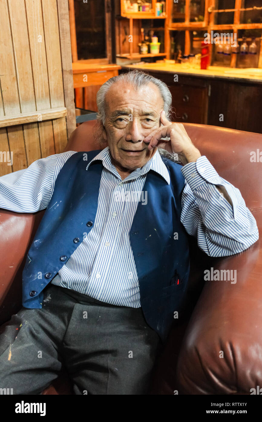 Lima, Peru, August 7, 2012: Victor Delfin, Peruvian artist, painter and ...