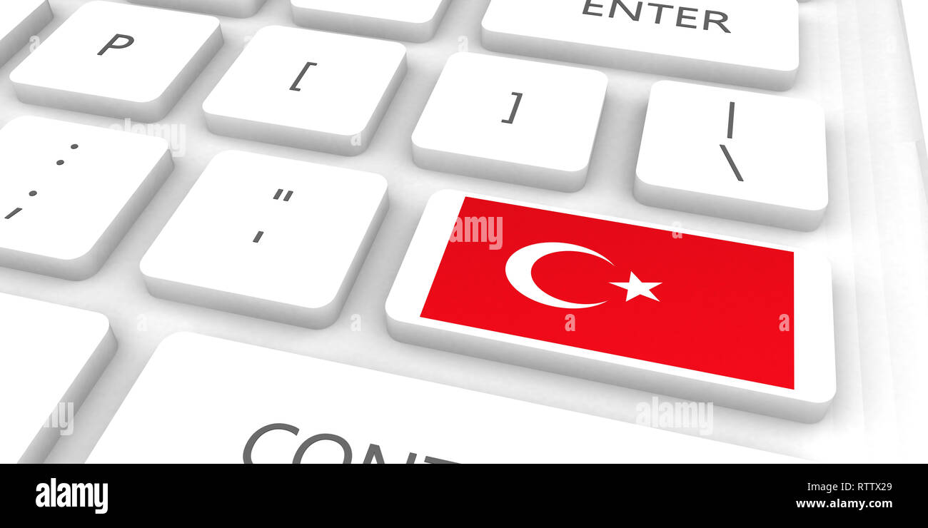 Turkey Racing to the Future with Man Holding Flag Stock Photo - Alamy