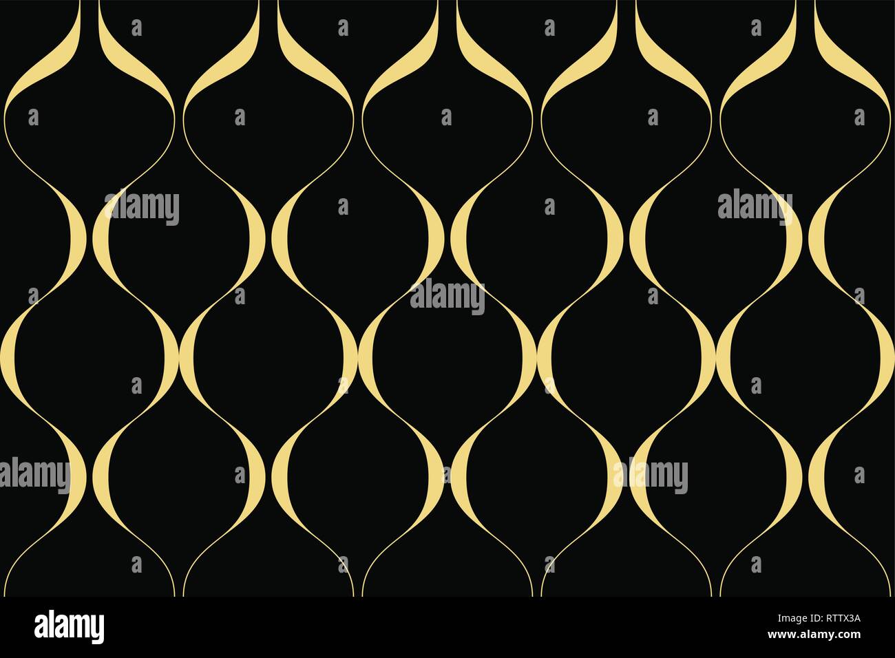 Seamless, abstract background pattern made with curvy gold colored ...