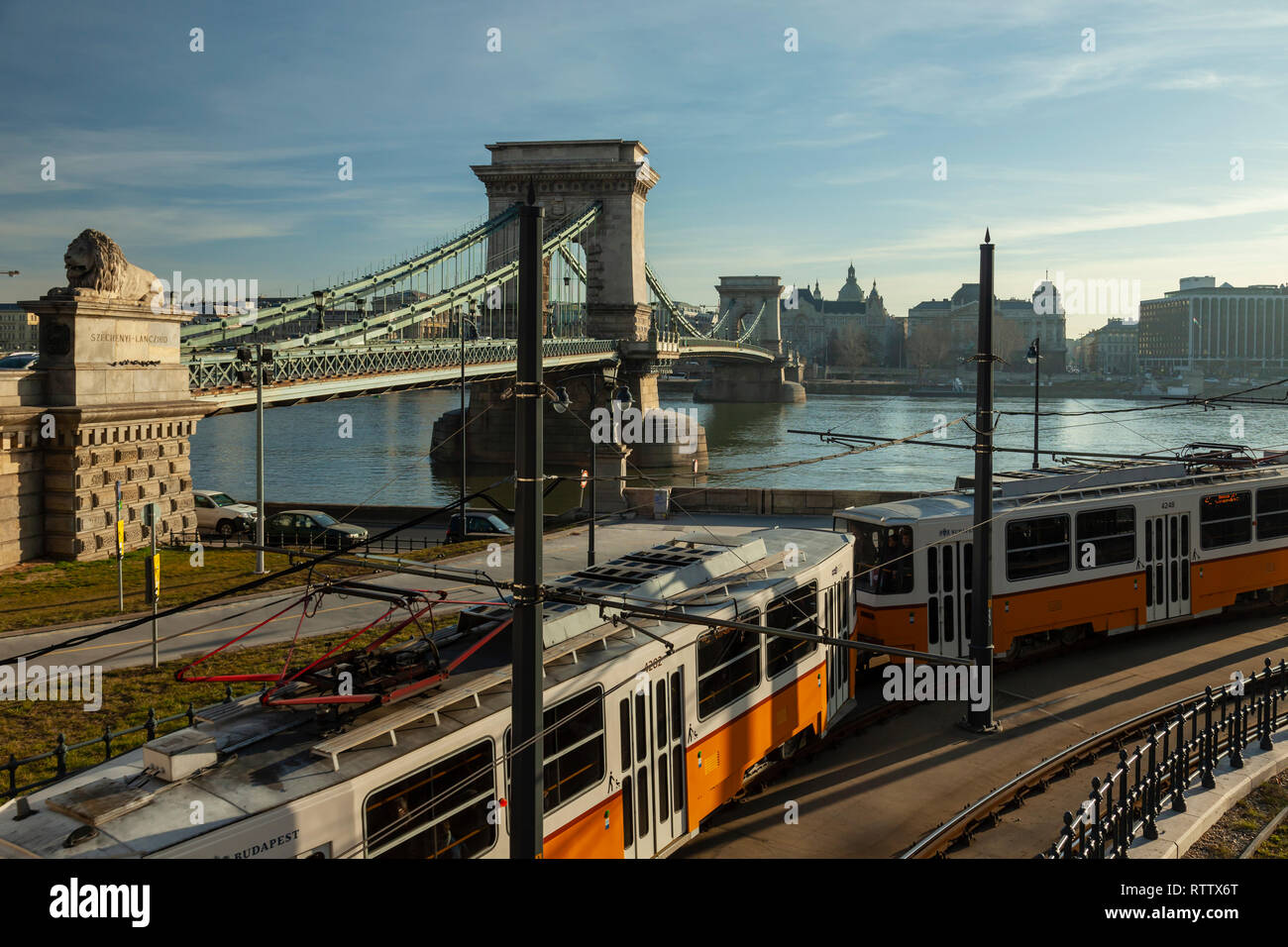 Budapest yellow tram hi-res stock photography and images - Alamy