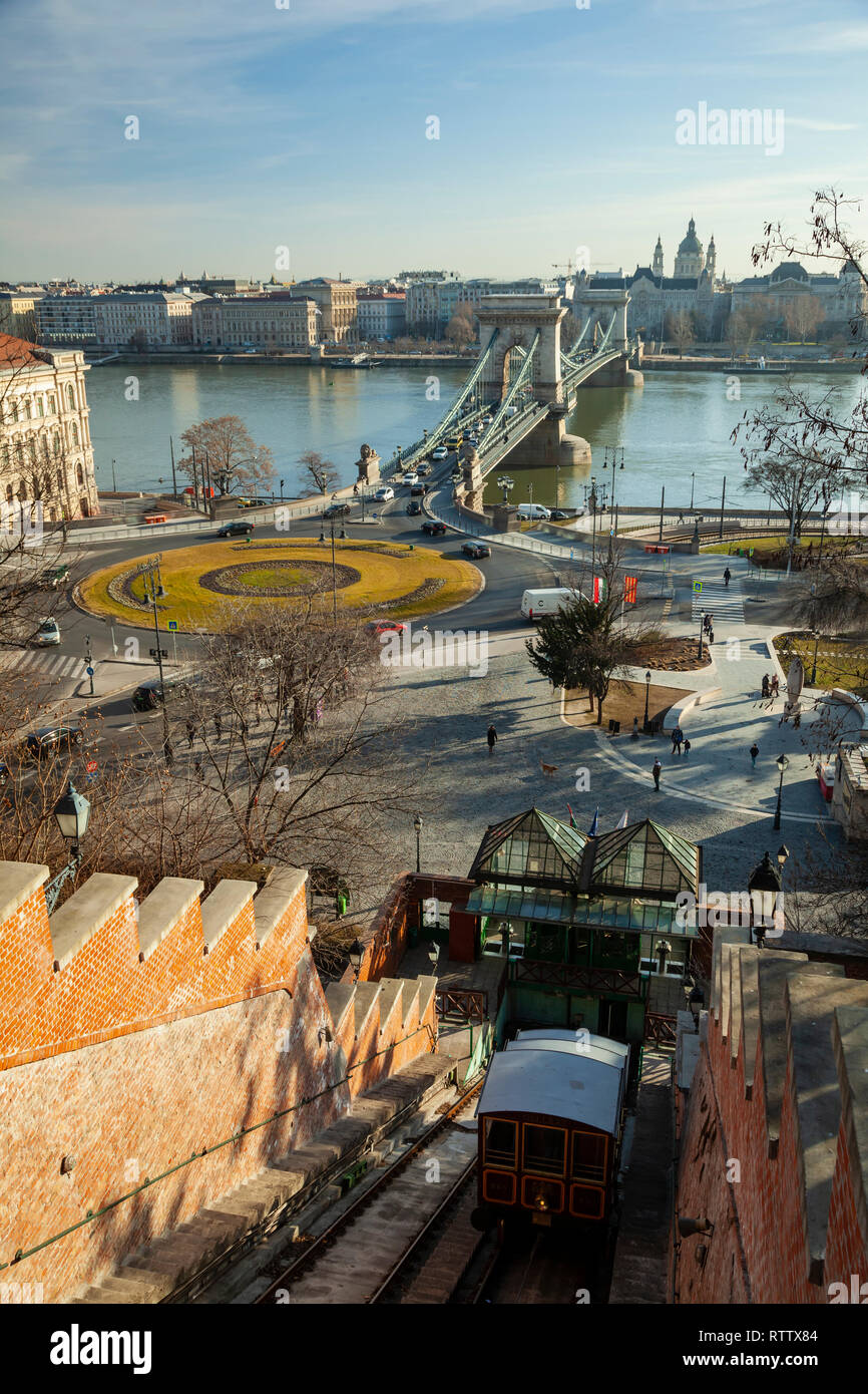 Budapest chain bridge funicular hi-res stock photography and images - Alamy