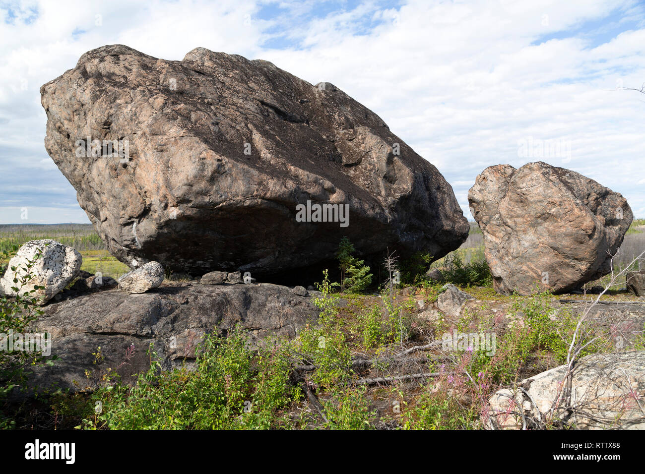 Erratics in northern Manitoba, Canada. The boulders were deposited ...