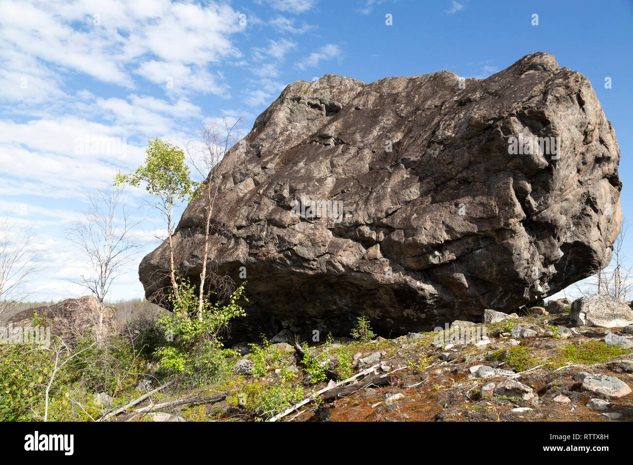 Erratics in northern Manitoba, Canada. The boulders were deposited ...
