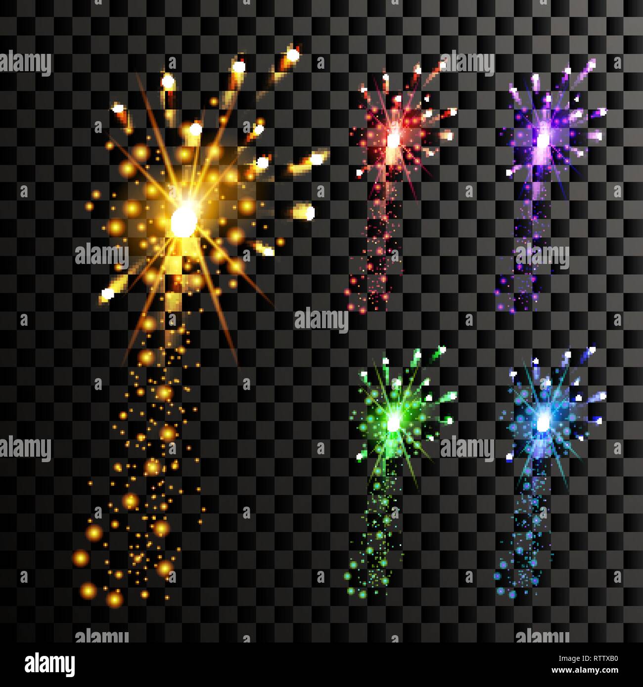 Firework Vector. Night Carnival Light. Holiday Anniversary Salute Burst ...