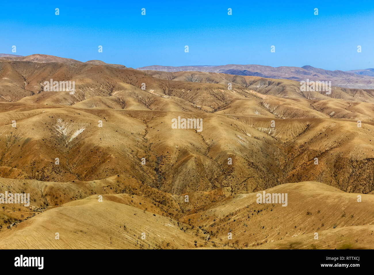 Desert and eroded area of the Peruvian Andes, Ica region Stock Photo ...