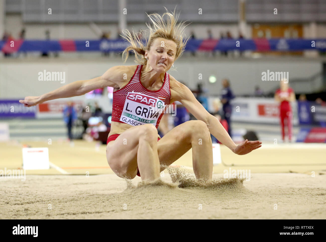 Latvia's Lauma Griva in action during the Women's Long Jump during day ...