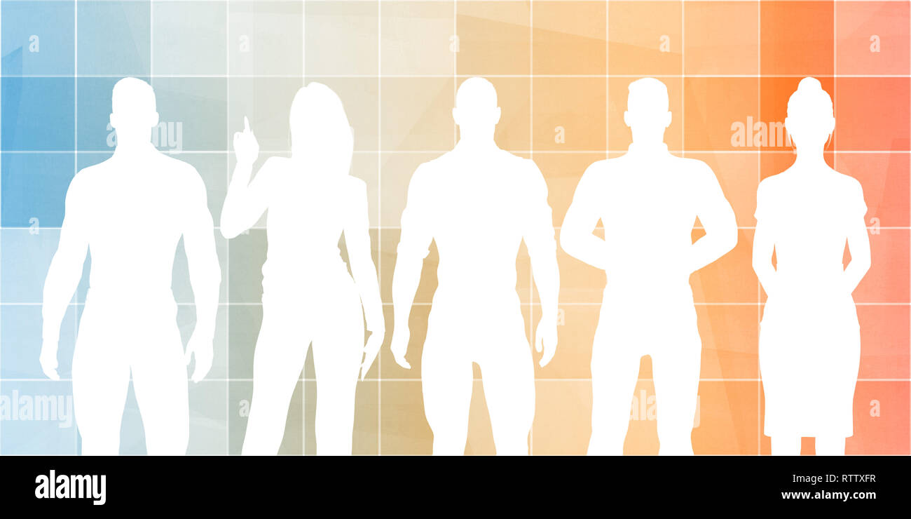 Confident Businessmen and Businesswomen Standing in Unity Stock Photo ...