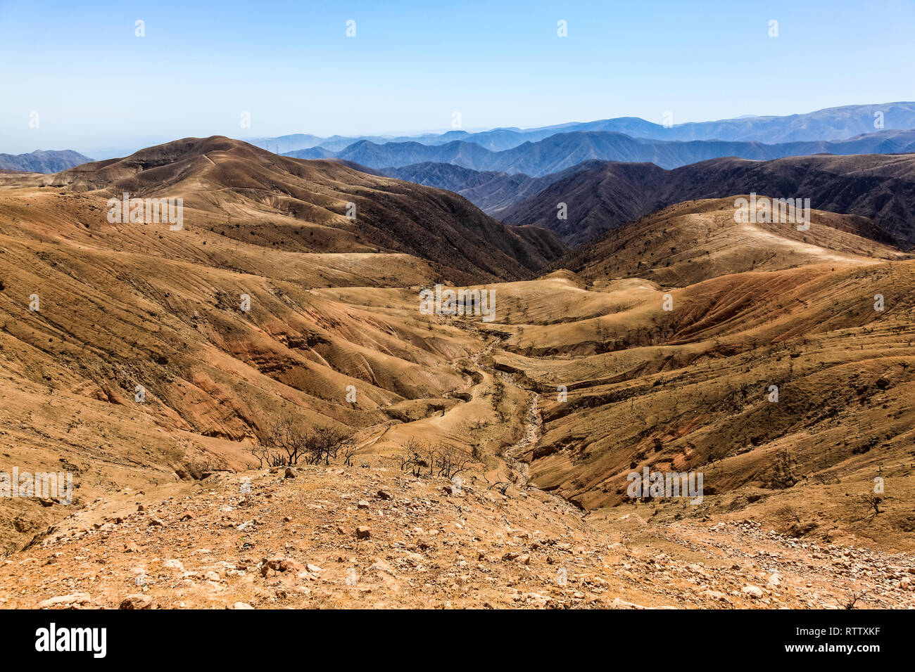 Desert and eroded area of the Peruvian Andes, Ica region Stock Photo ...