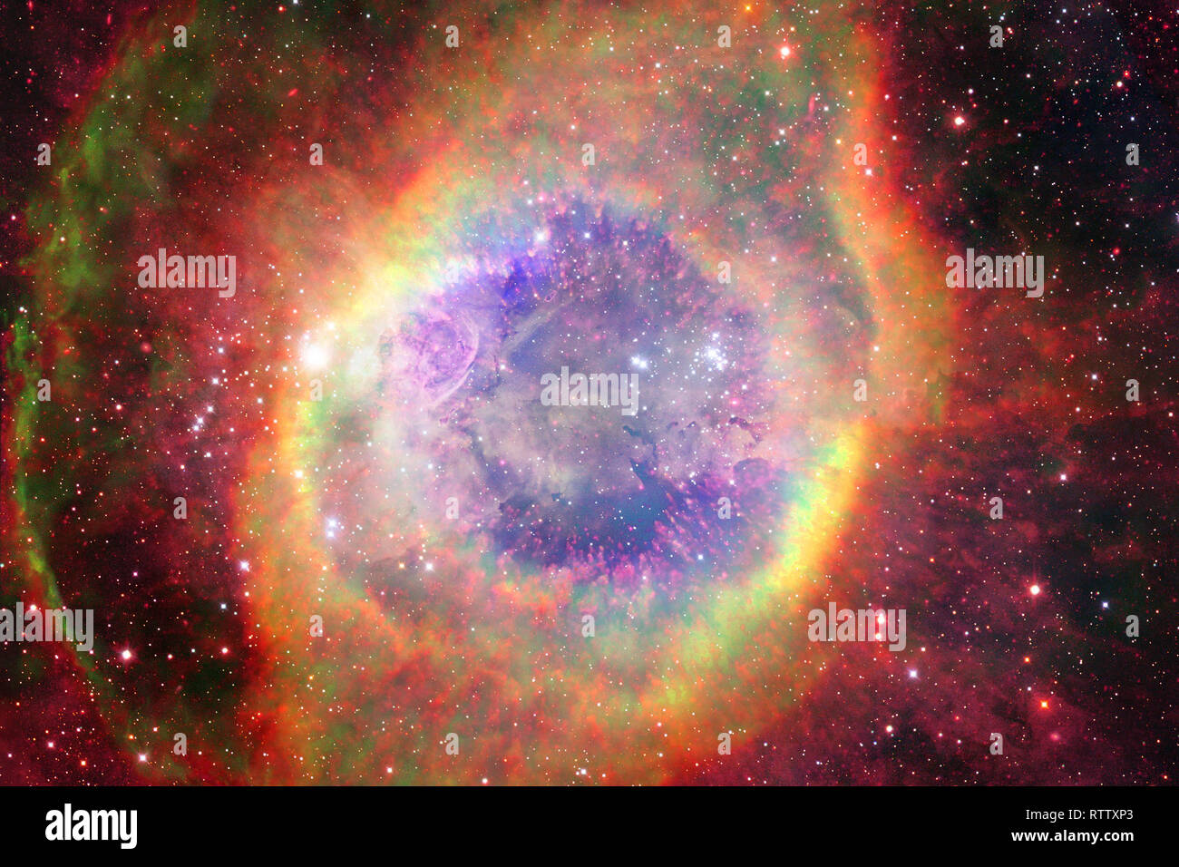 Outer space art. Nebulas, galaxies and bright stars in beautiful ...