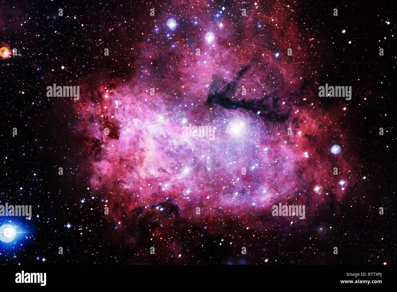 Cosmic landscape, colorful science fiction wallpaper with endless outer ...