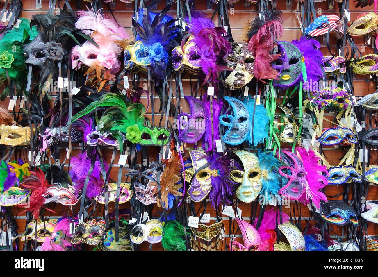 NEW ORLEANS, LA -26 JAN 2019- View of a colorful Mardi-Gras carnival ...