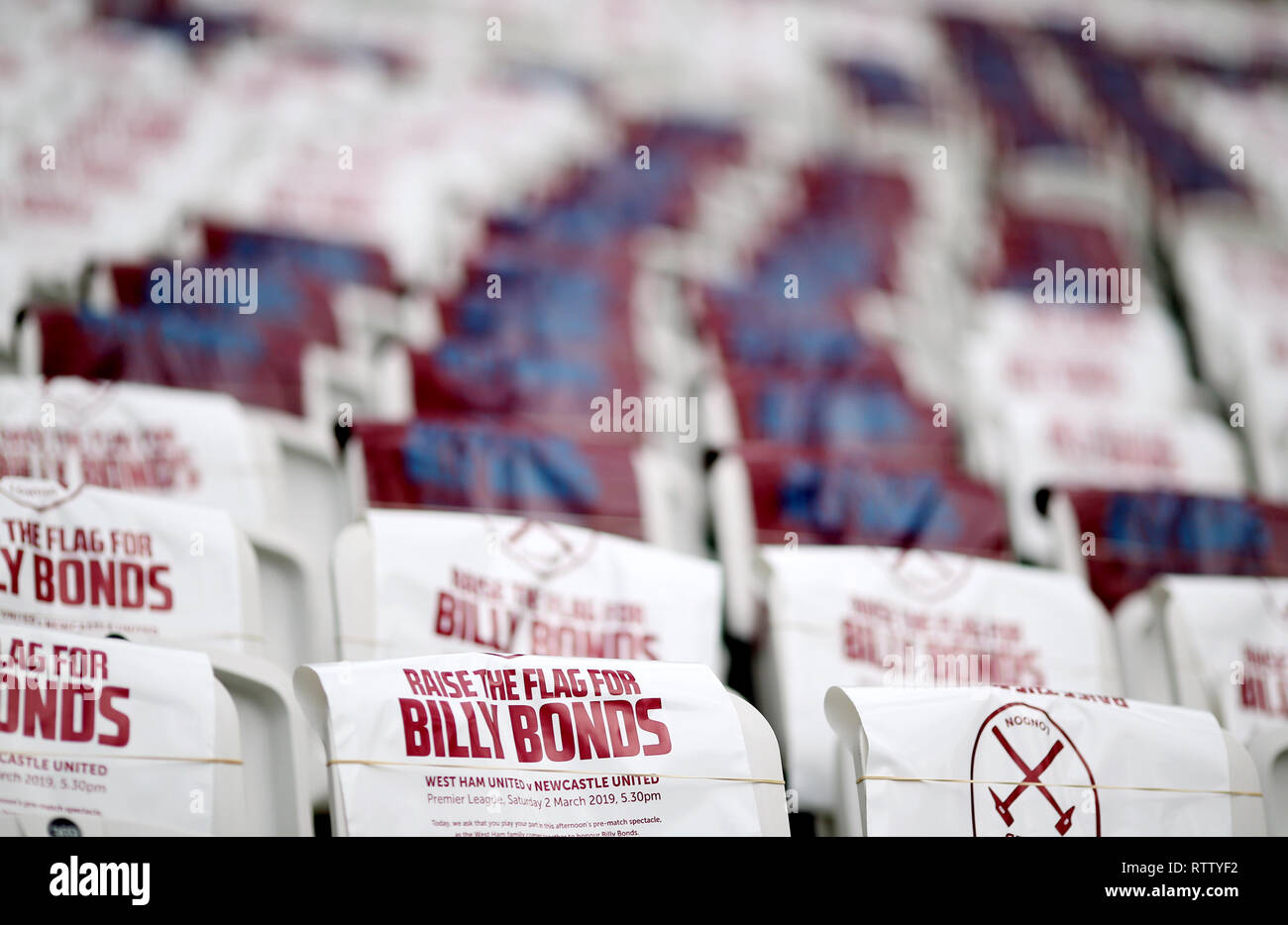A general view of chairs in the new Billy Bonds stand during the ...