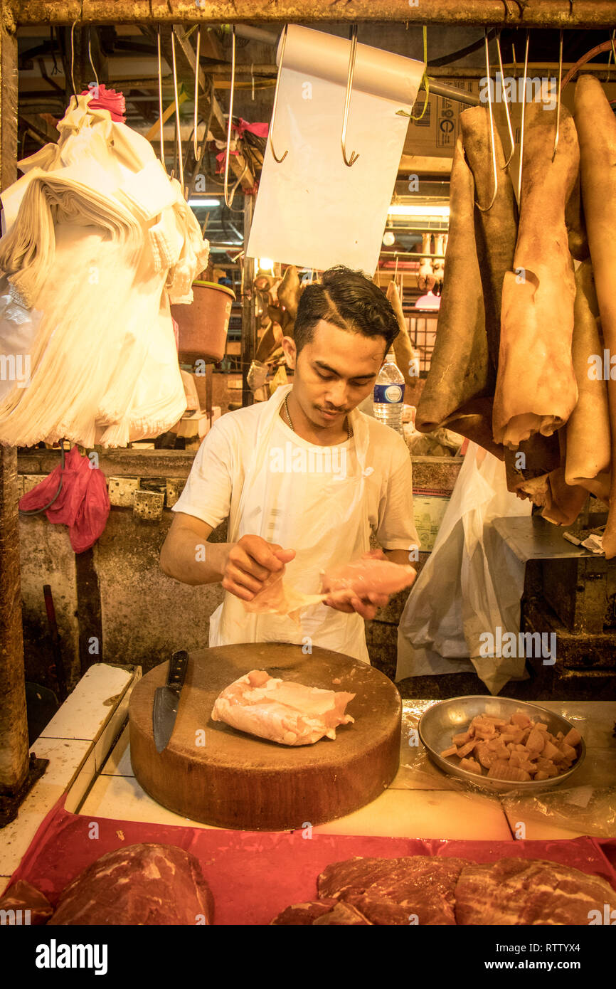 meat traders in Chow Kit wet market, Kuala Lumpur , Malaysia Stock ...