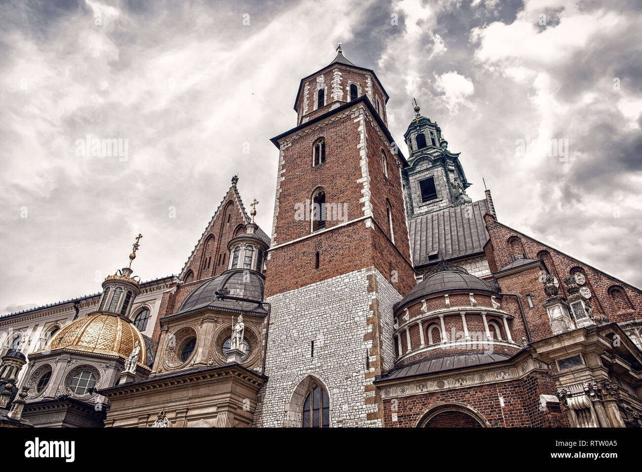 Wawel cathedral with tower and chapels in krakow, poland. Catholic ...