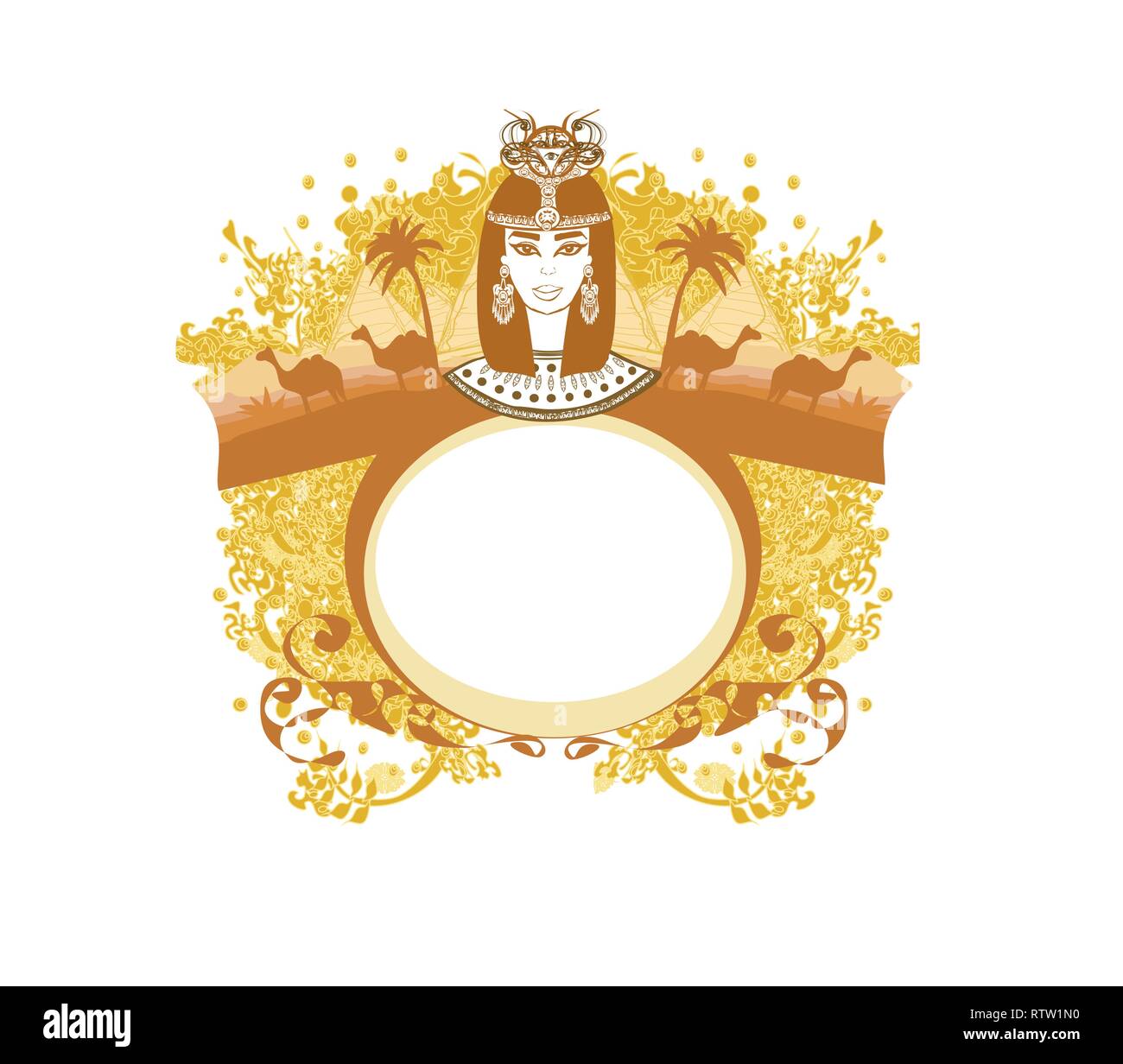 Egyptian queen cleopatra frame egypt pyramid hi-res stock photography ...