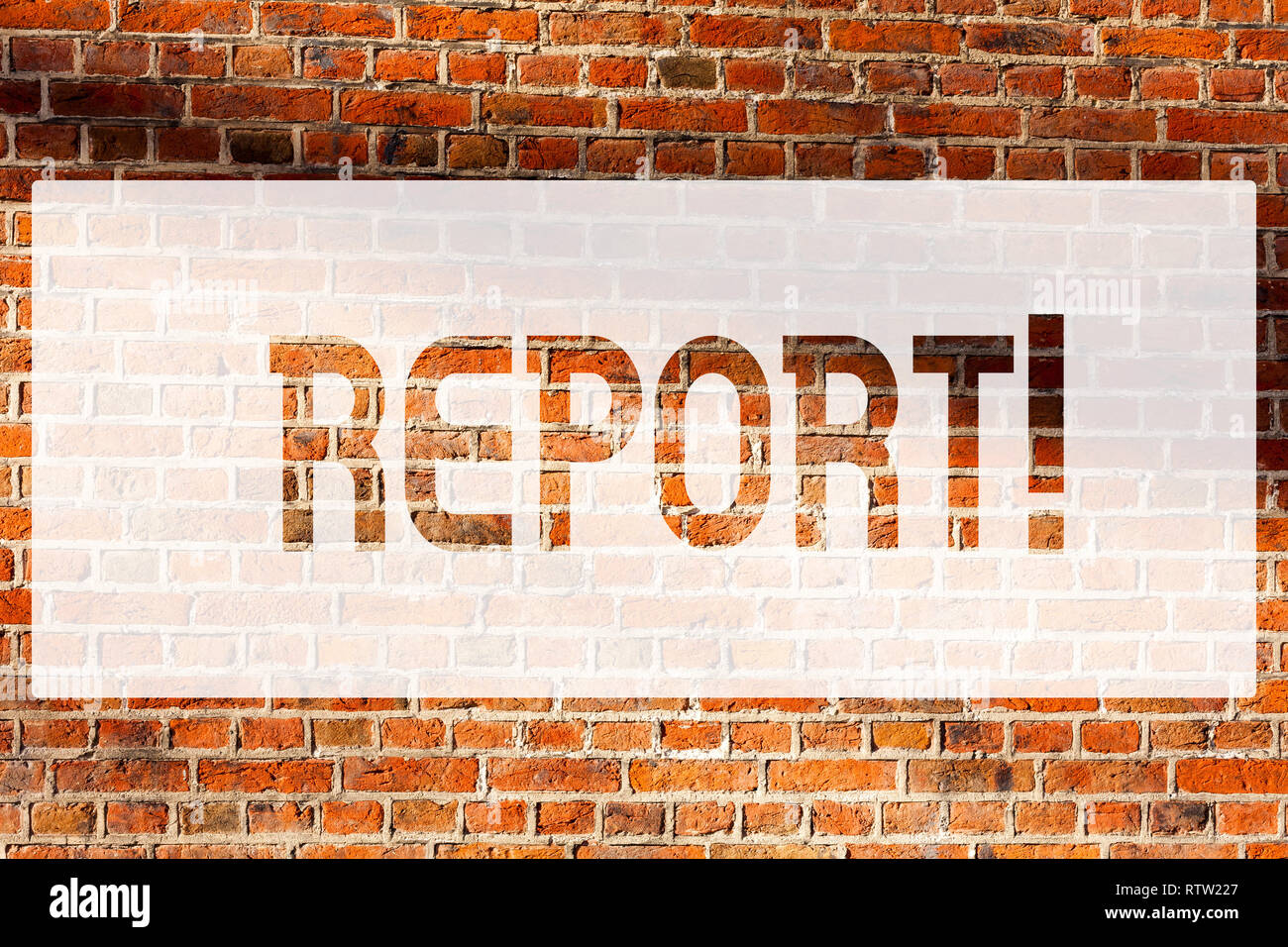 Text sign showing Report. Conceptual photo Information Spoken or ...