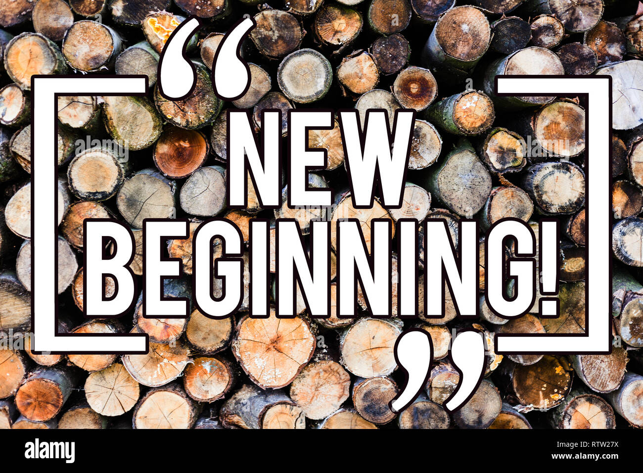 Handwriting text writing New Beginning. Concept meaning Fresh Start ...