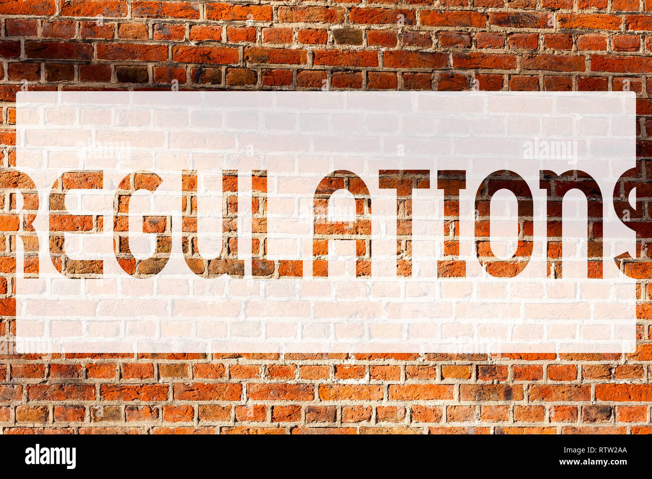 Text sign showing Regulations. Conceptual photo Rules Laws Corporate ...