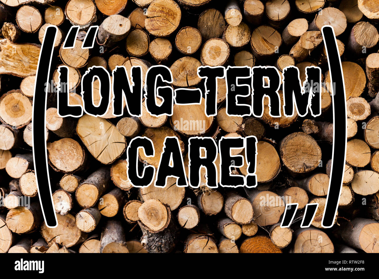 Conceptual hand writing showing Long Term Care. Business photo ...