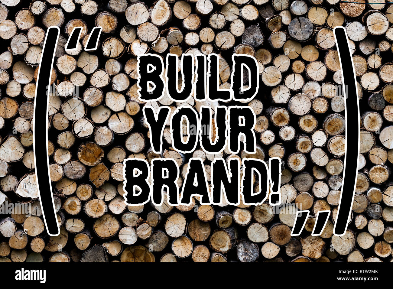 Text sign showing Build Your Brand. Conceptual photo create your own ...