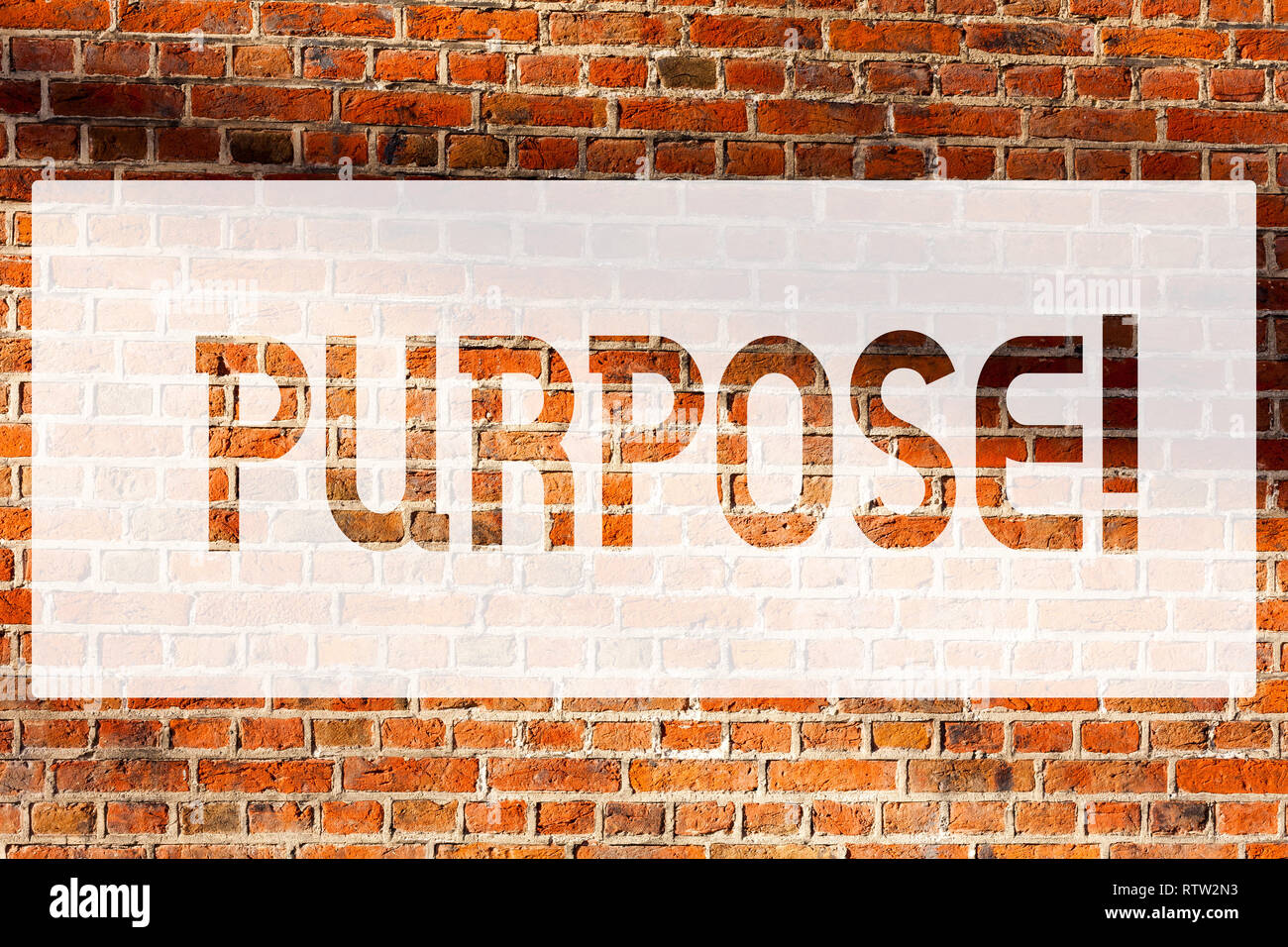 Text sign showing Purpose. Conceptual photo Reason for doing something ...