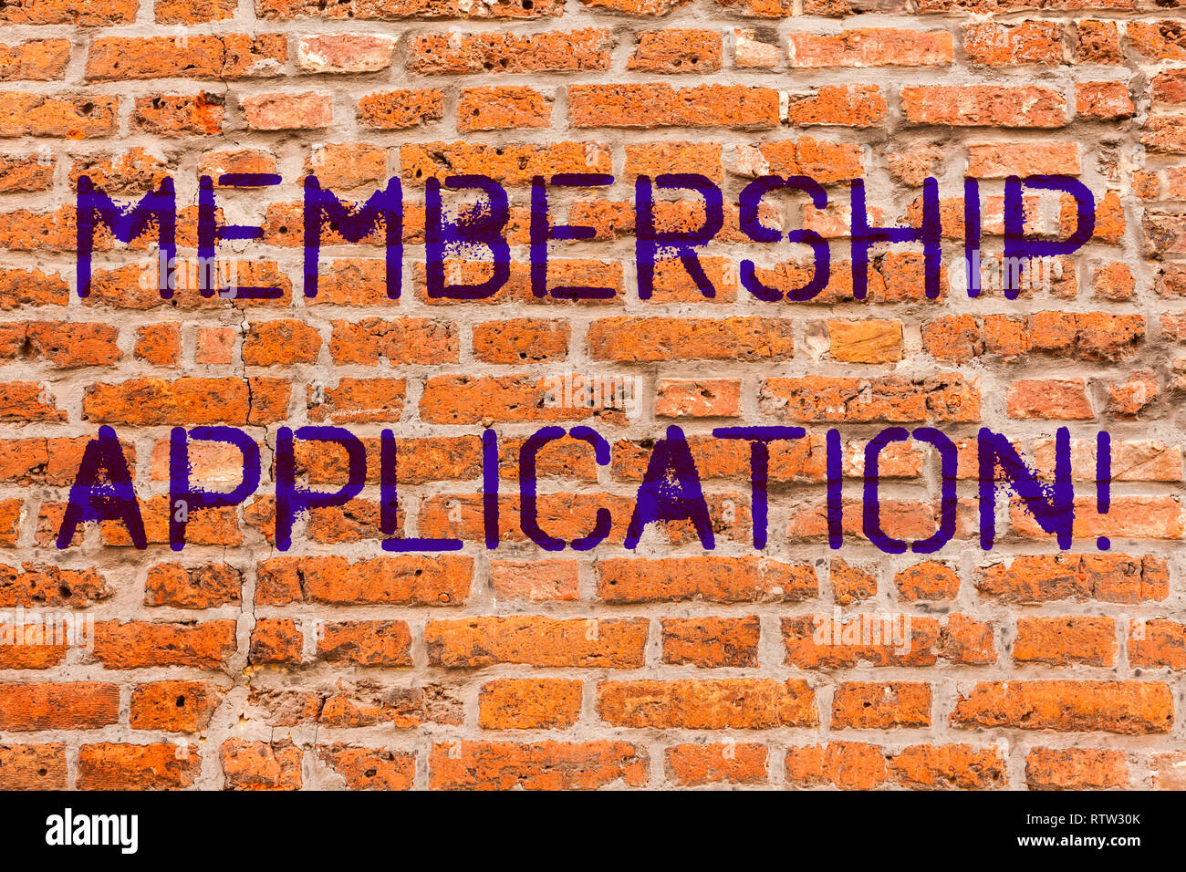 Conceptual hand writing showing Membership Application. Business photo ...