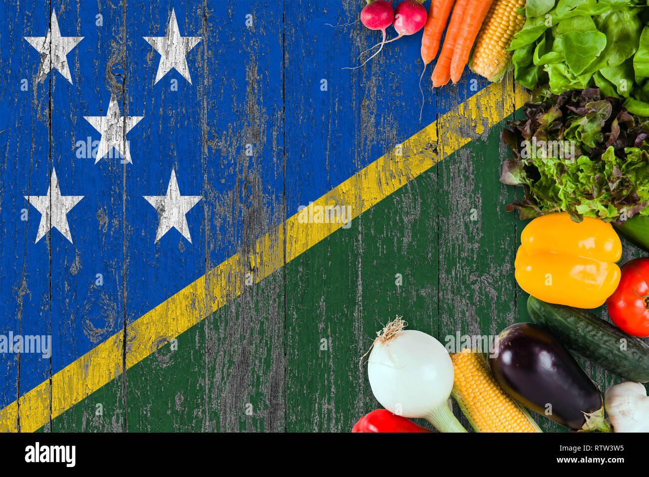 Fresh vegetables from Solomon Islands on table. Cooking concept on ...