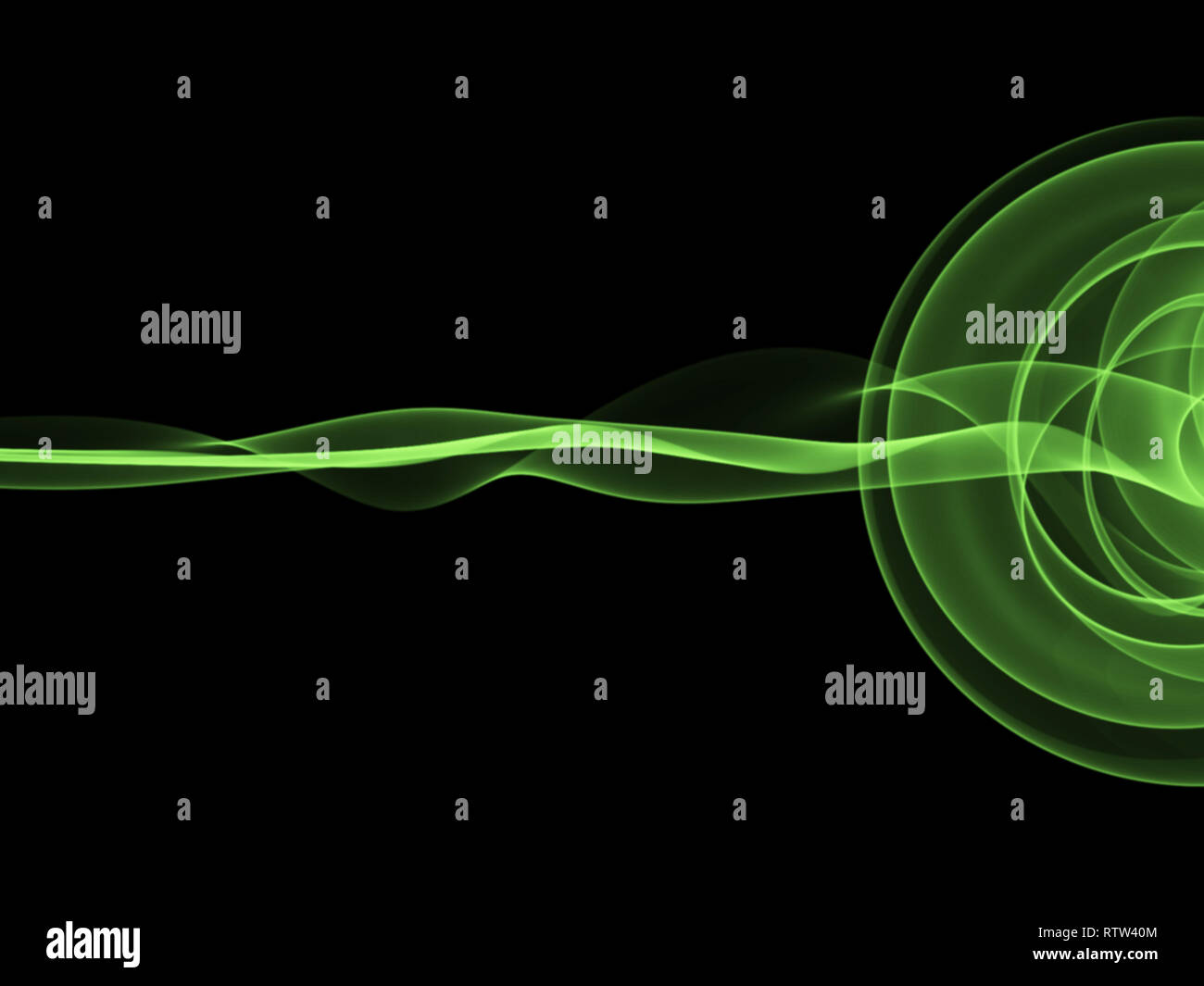 abstract green wavy smoke flame over black background Stock Photo - Alamy