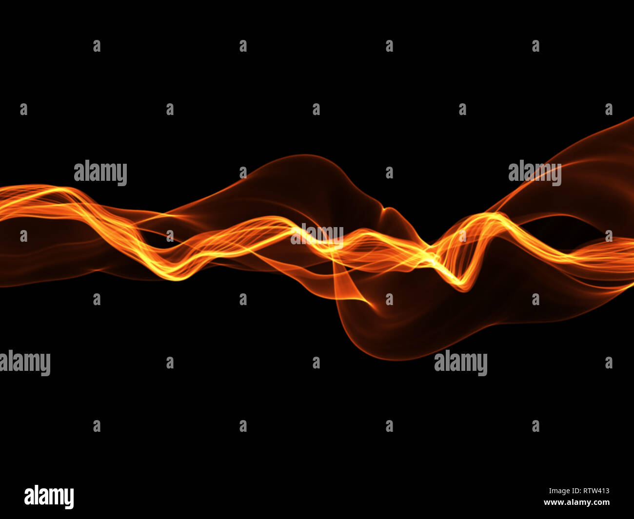 abstract red wavy smoke flame over black background Stock Photo - Alamy