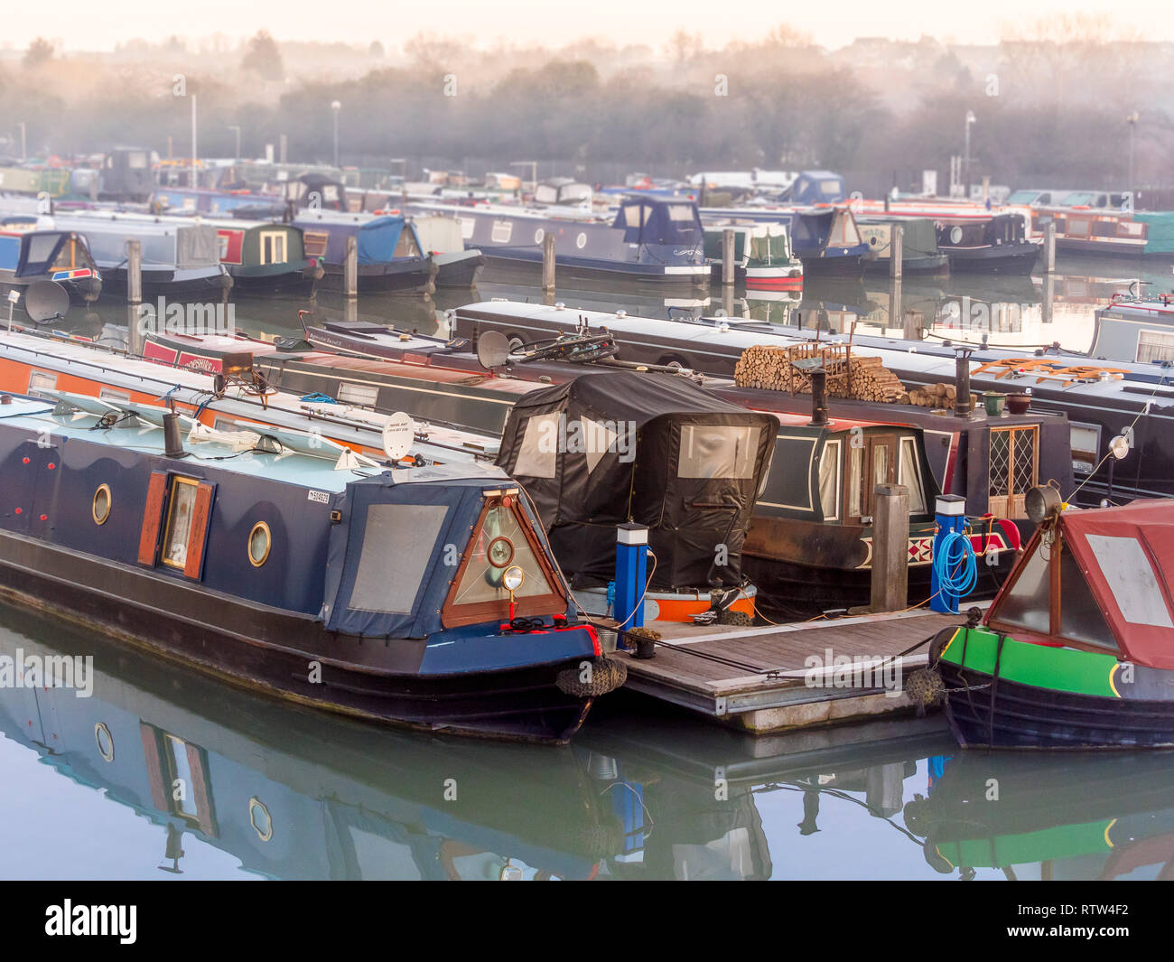 Boats at Trinity Marina, inland narrowboat and canal boat marina, Ashby ...
