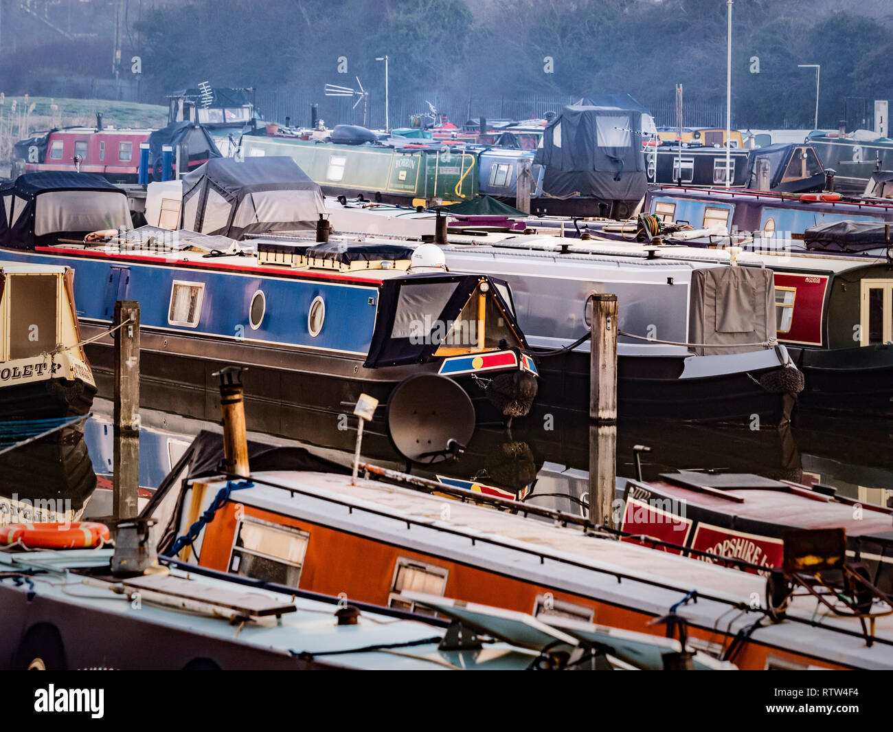 Boats at Trinity Marina, inland narrowboat and canal boat marina, Ashby ...