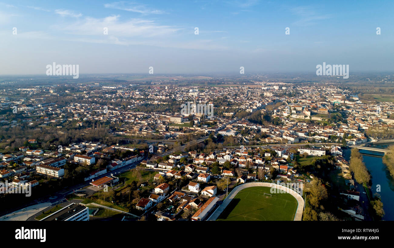 Aerial view of Saintes city in Charente Maritime Stock Photo - Alamy