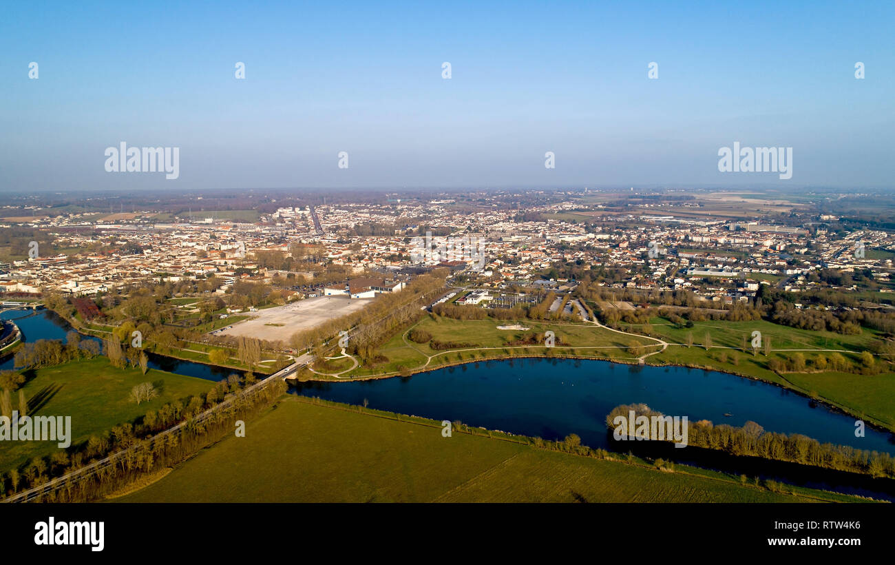 Aerial view of Saintes city in Charente Maritime Stock Photo - Alamy