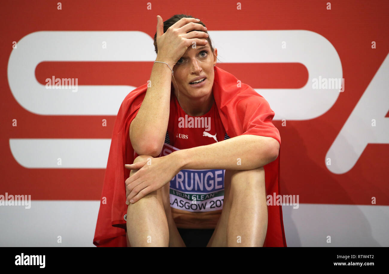 Switzerland's Lea Sprunger after winning the Women's 400m final during ...