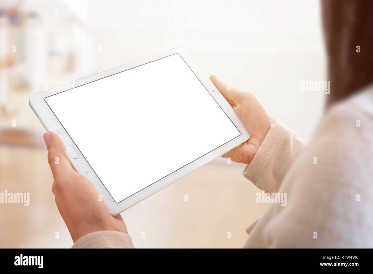 Blank white mock up touch screen hi-res stock photography and images ...