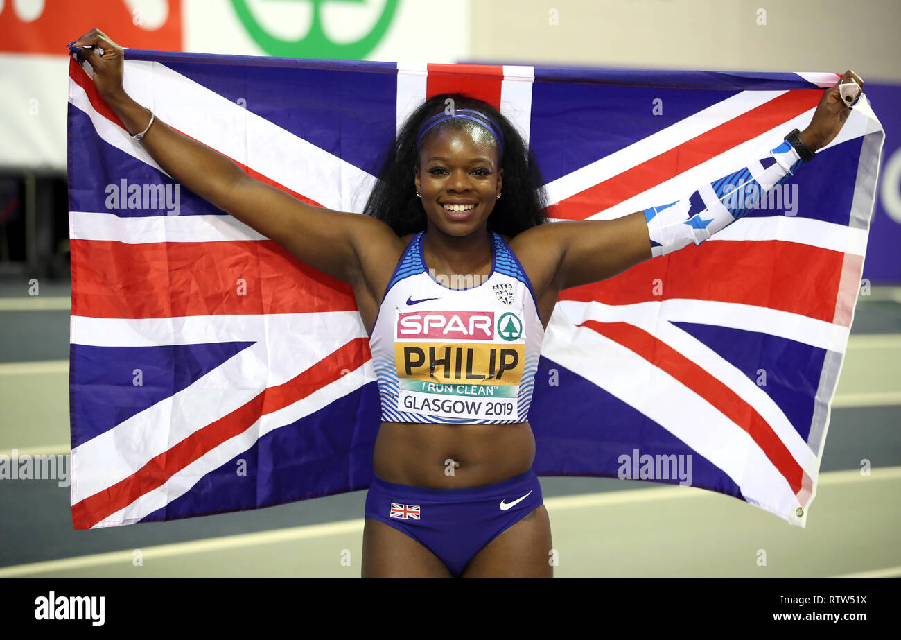Great Britain's Asha Philip celebrates winning the bronze medal after ...
