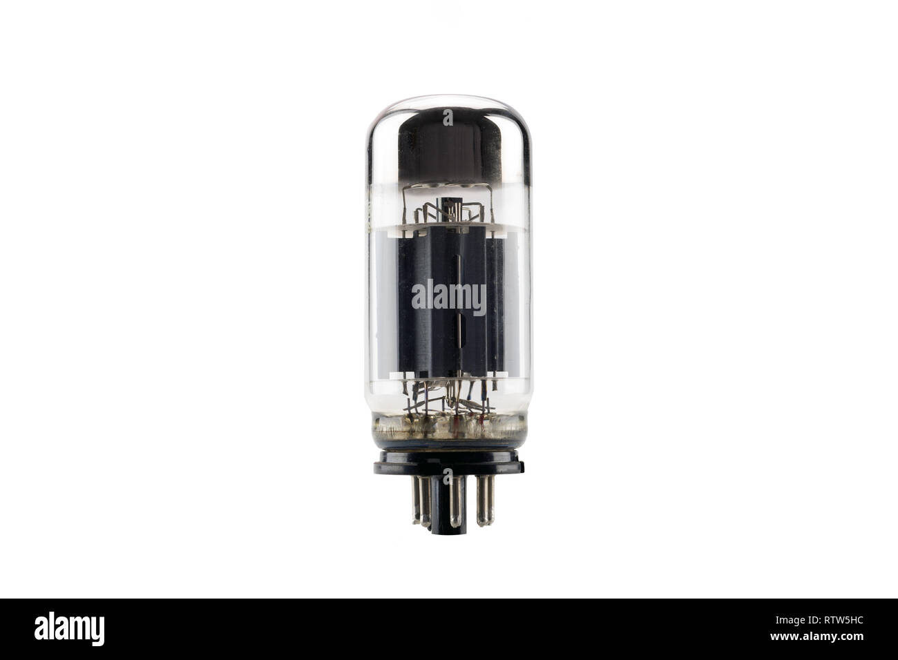 vintage audio amplifier tube isolated on white Stock Photo - Alamy