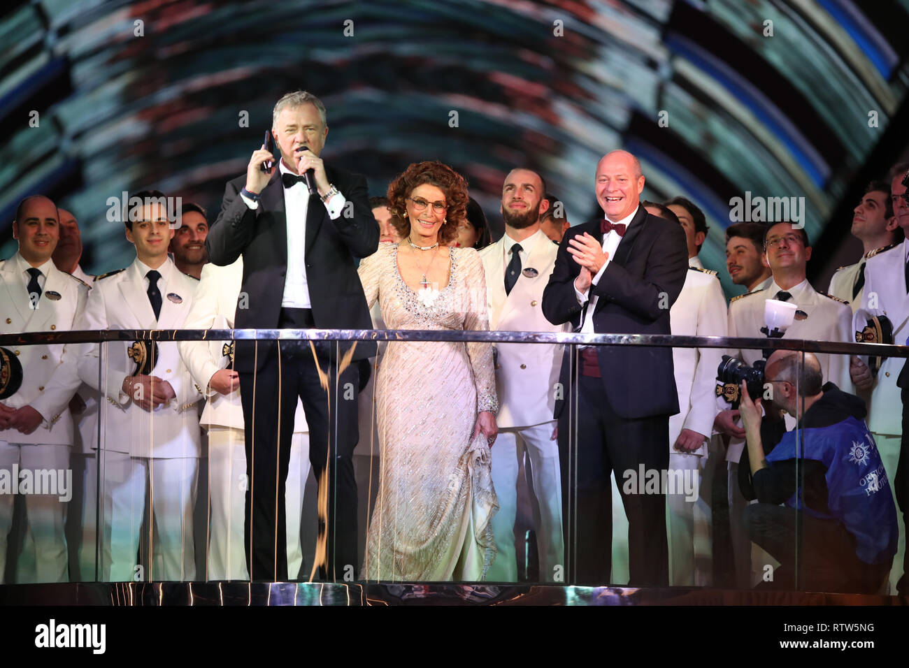 Sophia Loren at the naming ceremony of the MSC Bellissima, the largest ...