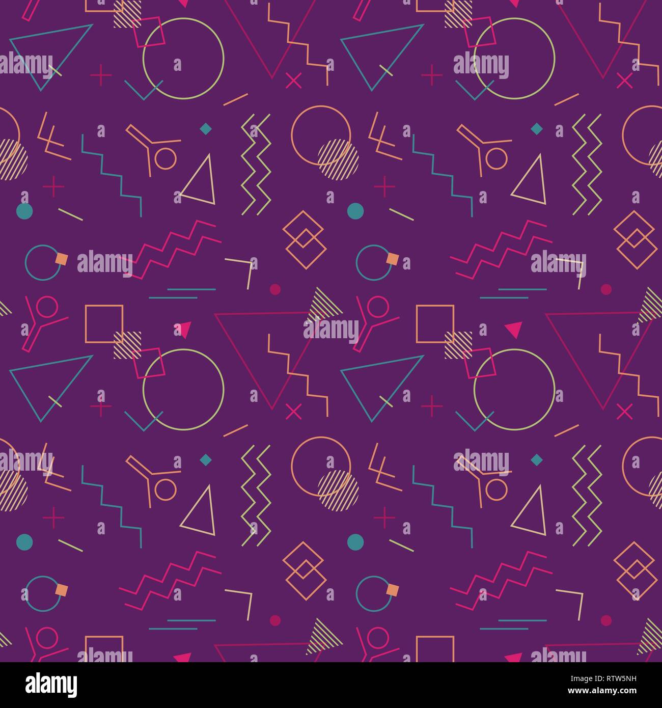 Memphis Swiss style geometrical seamless pattern Stock Vector Image ...