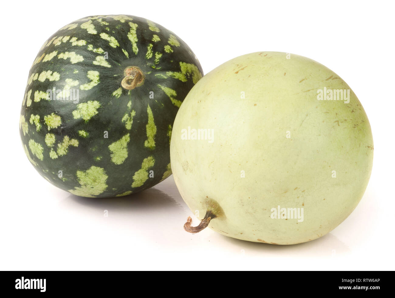 two watermelon isolated on white background closeup Stock Photo - Alamy