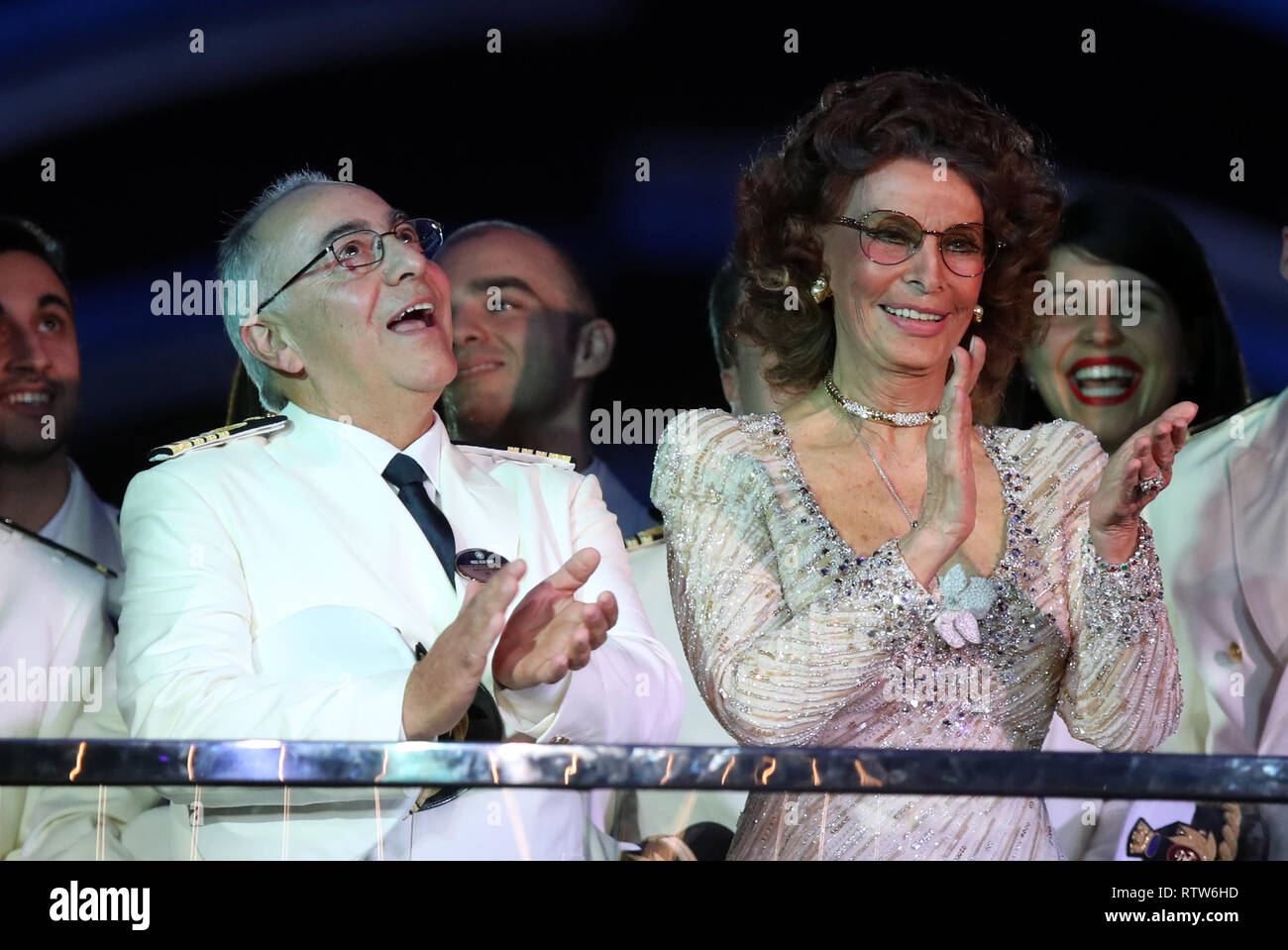 Sophia loren naming ceremony msc bellissima hi-res stock photography ...