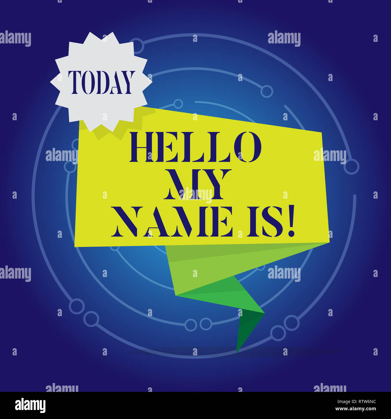 Writing note showing Hello My Name Is. Business photo showcasing ...